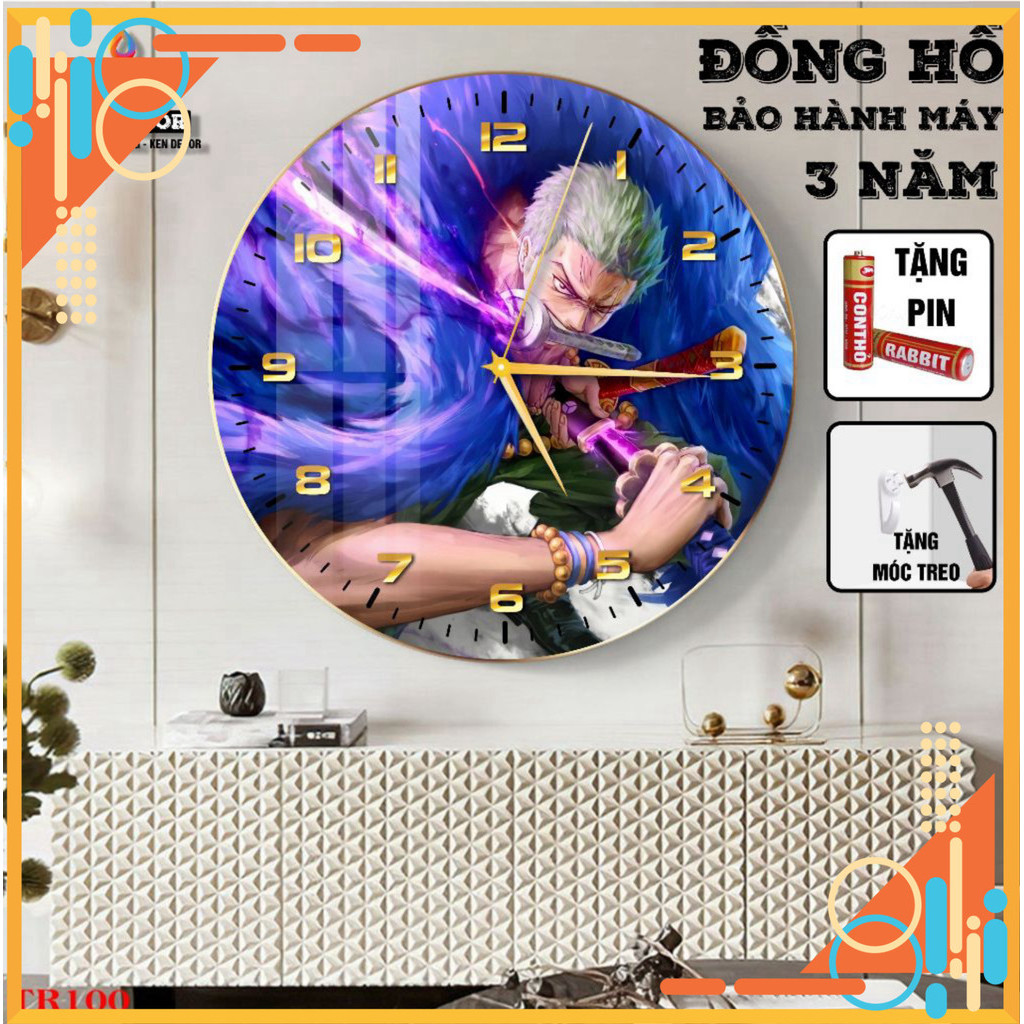 Tranh đồng hồ tráng gương, trang trí phòng, decor phòng, kim chôi không ...