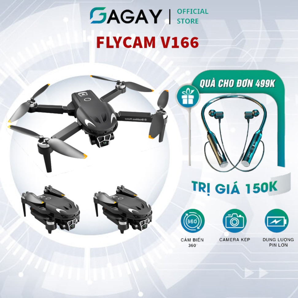 Flycam V166 Fycam Giá Rẻ Động Cơ Không Chổi Than Camera Kép Thời gian ...