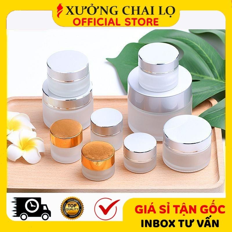 Hũ Thủy Tinh 5g, 10g, 15g, 20g, 30g, 50g Thân Mờ Nắp Bạc/Vàng/Đen/Trắng/Vân Gỗ ️BUÔN SỈ RẺ ️ Hủ ...