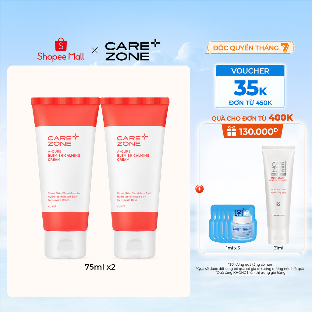 Combo 1+1 Kem Dưỡng làm dịu cho da mụn CAREZONE A-Cure Blemish Calming Cream 75mlx2 | Shopee ...