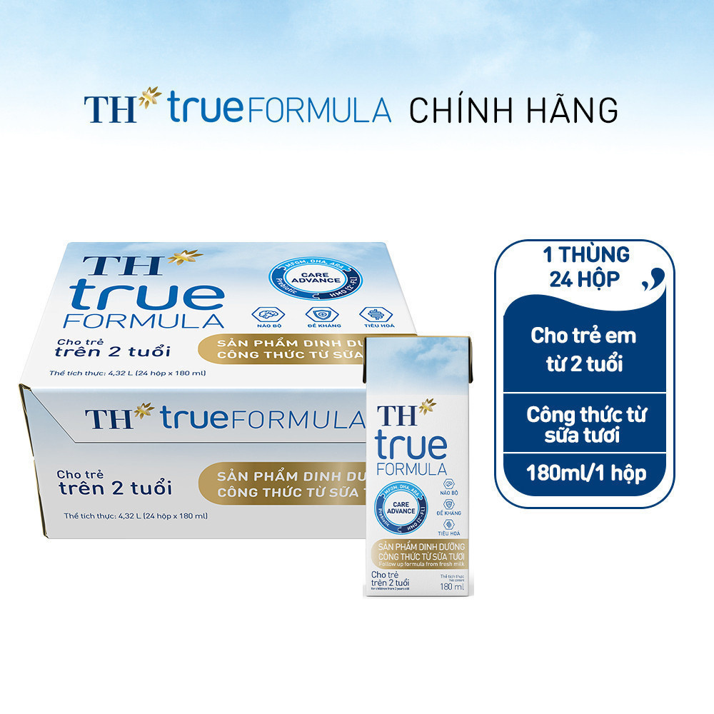 Thùng 24 hộp sản phẩm dinh dưỡng công thức sữa tươi TH True Formula ...