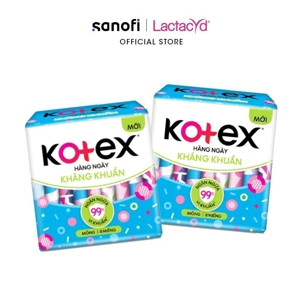 Bộ 2 BVS Kotex Hằng Ngày Kháng Khuẩn 8 Miếng/Gói | Shopee Việt Nam