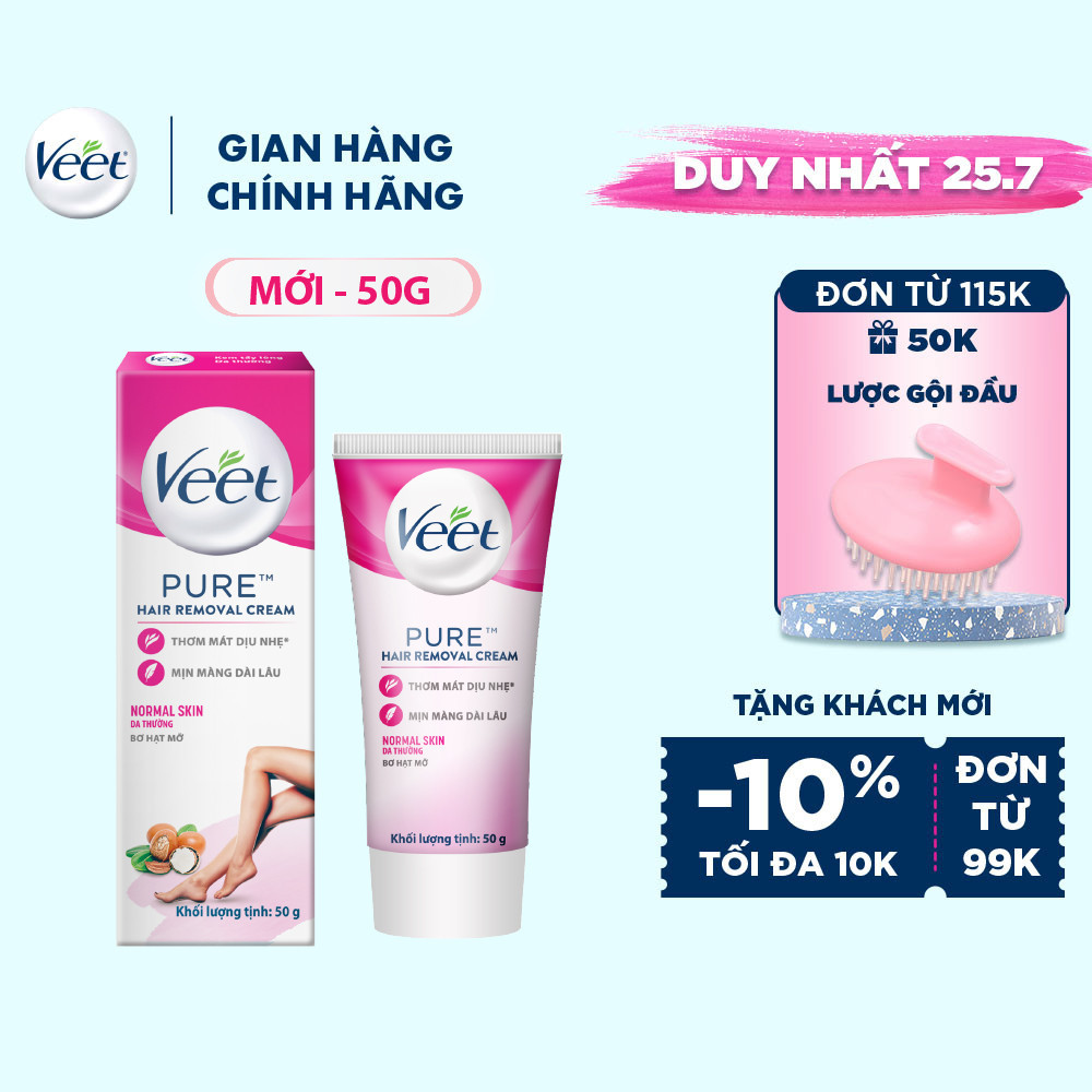 [MỚI] Kem tẩy lông Veet Pure cho da thường 50g, công thức cải tiến ...