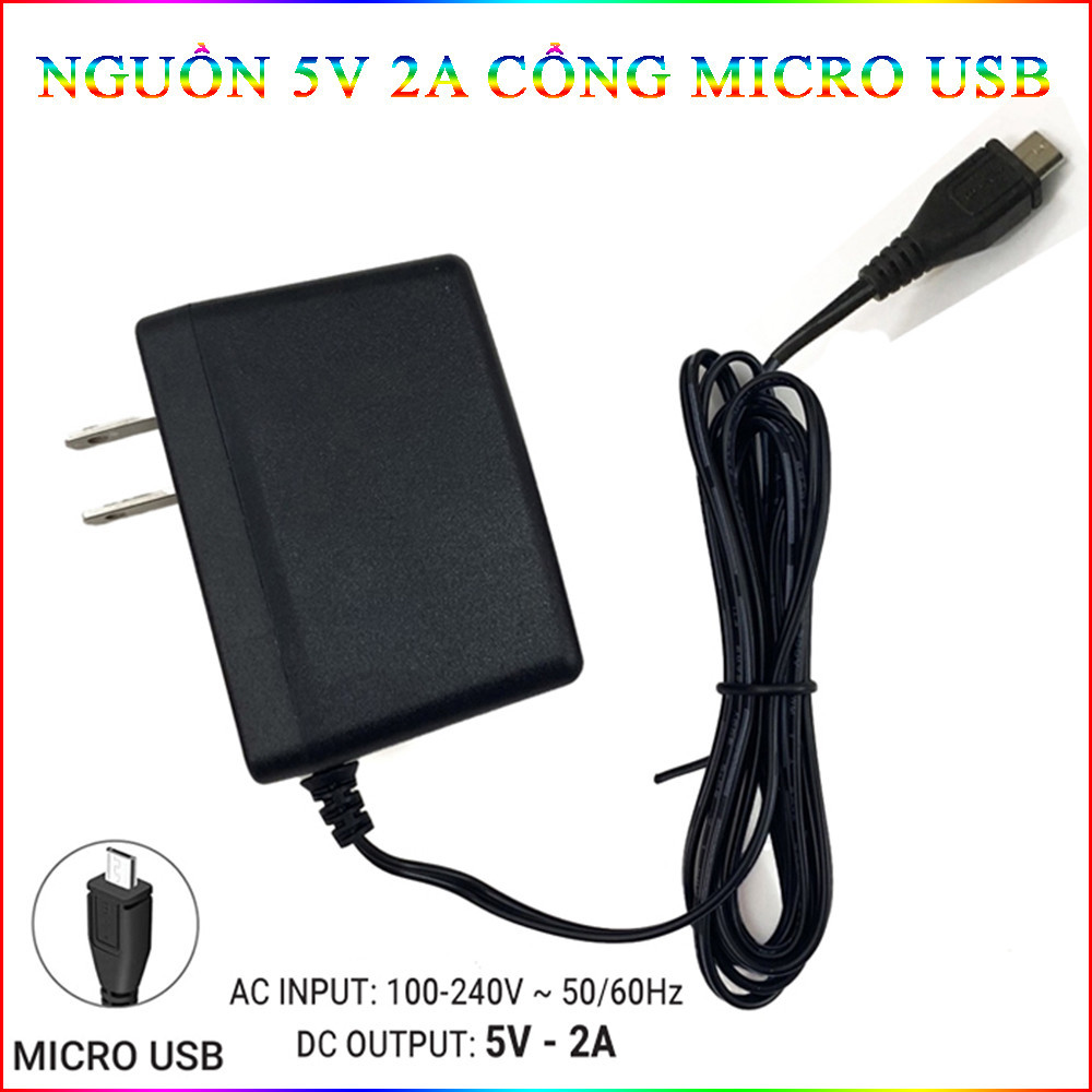 Nguồn 5V-2A Cổng Micro Usb Chui Dẹp Sử Dụng Cho Camera Ip Và Các Thiết ...