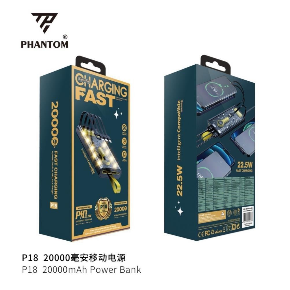 Pin Dự Phòng PHANTOM P18 20.000mah QC3.0 22.5w | Shopee Việt Nam