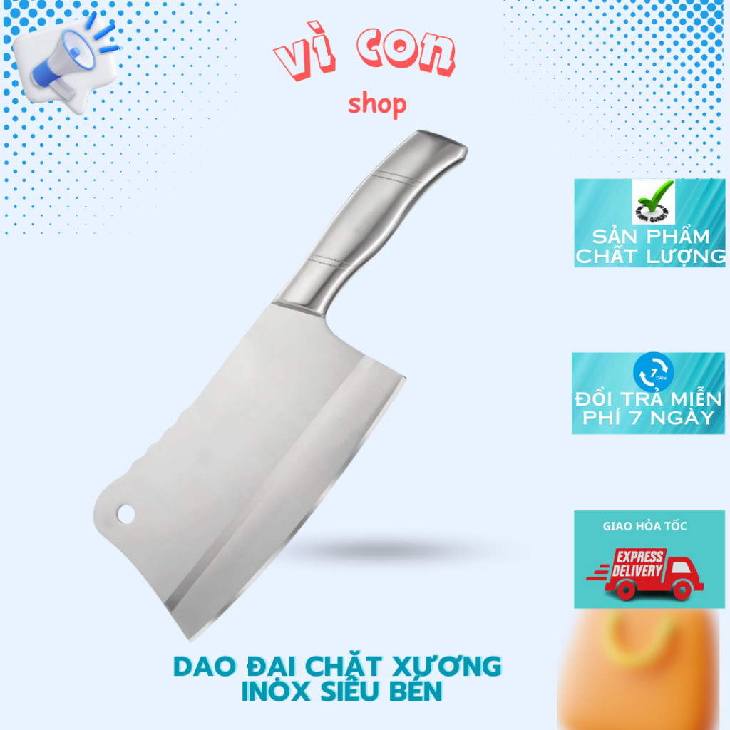 Dao Chặt Xương Inox Siêu Bén không han gỉ - sạch sẽ, bền bỉ và an toàn cho sức khỏe. Japan No ...