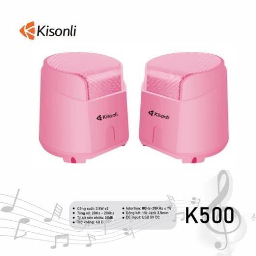 Loa Vi Tính Kisonli K500 (Hồng) Loa Máy Tính Để Bàn Mini Màu Hồng Dễ ...