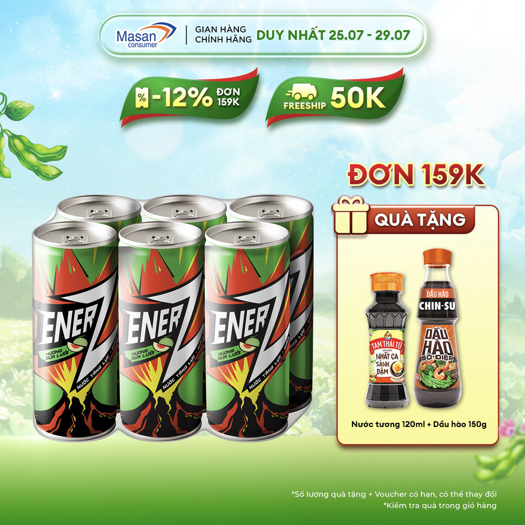 Nước Tăng Lực EnerZ vị Dưa Lưới - Lốc 6 Lon x 320ml | Shopee Việt Nam