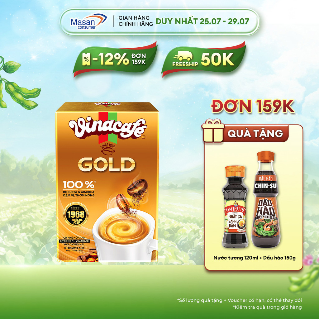 Cà Phê Vinacafé 3in1 Gold Original - Hộp 18 gói x 20g | Shopee Việt Nam