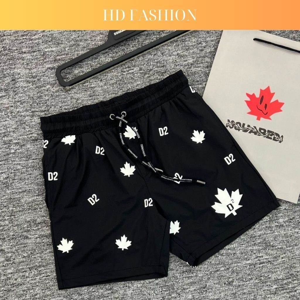Quần đùi Nam Quần short nam Nữ d2 in Hình Lá Chất Vải Poly co dãn (Size M-5XL 120kg) CÓ SIZE lỚN ...