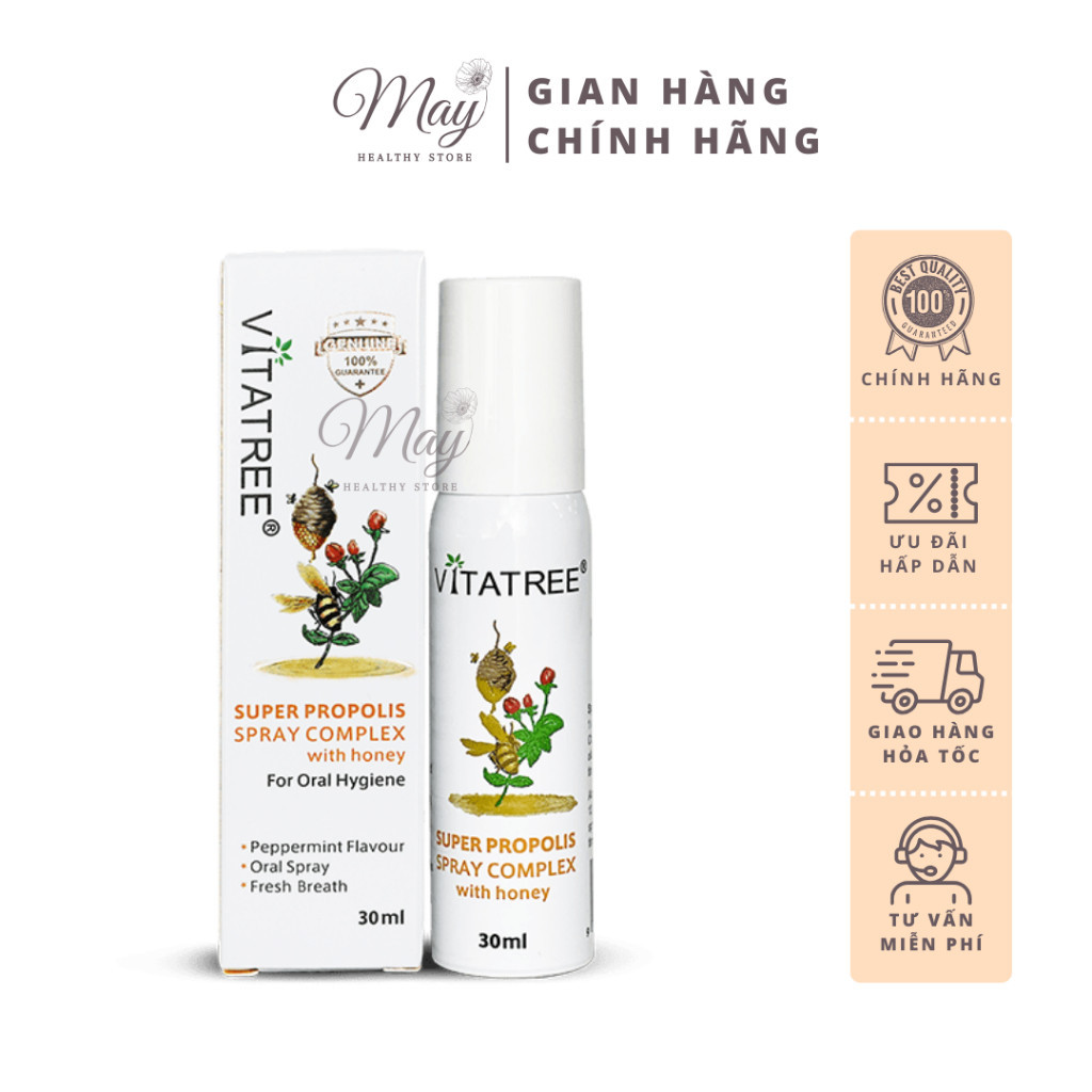Xịt Keo Ong Vitatree Super Propolis Spray Complex With Honey Giảm Đau ...