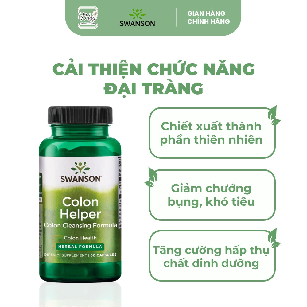Viên Uống Swanson Colon Helper Hỗ Trợ Chức Năng Đại Tràng Và Hệ Tiêu ...
