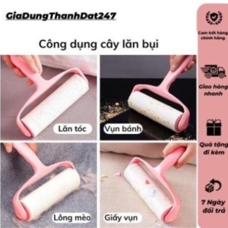 Cây lăn bụi quần áo, chăn màn, lông chó mèo - sử dụng lõi giấy dạng con lăn bụi, dùng để lăn ...