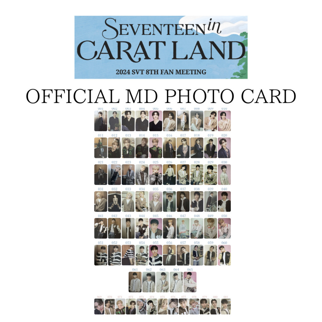 SEVENTEEN 8TH FAN MEETING CARAT LAND 2024 OFFICIAL MD PHOTO CARD / S ...