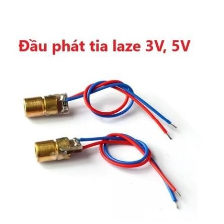 Đầu phát tia laze 5V, 3V - Module diode Laser sáng đỏ hội tụ 5V - Bước ...