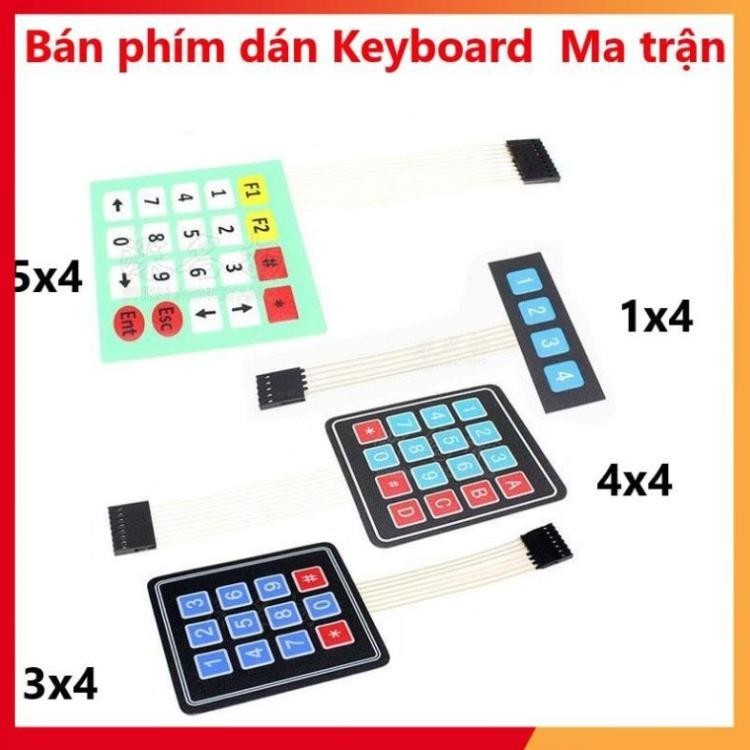 Bàn phím dán Keyboard 1x4, 3x4, 4x4, 5x4 - Ma trận bàn phím | Shopee ...