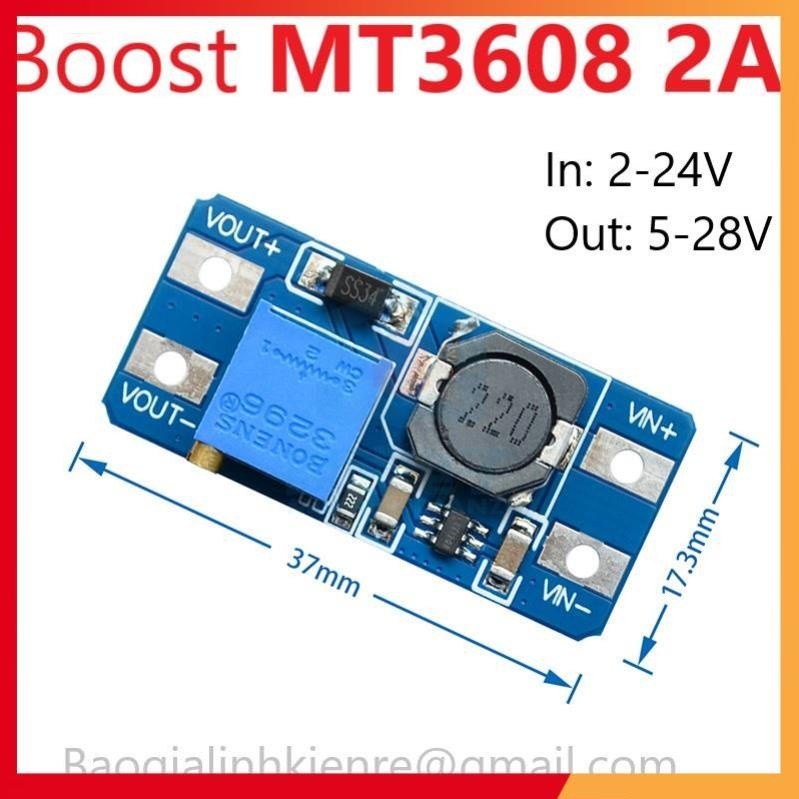 Mạch BOOST Tăng Áp DC-DC MT3608 2A Điện Áp Vào 2V-24V Cho Ra 5V-28V (Gửi đơn từ 20K) | Shopee ...