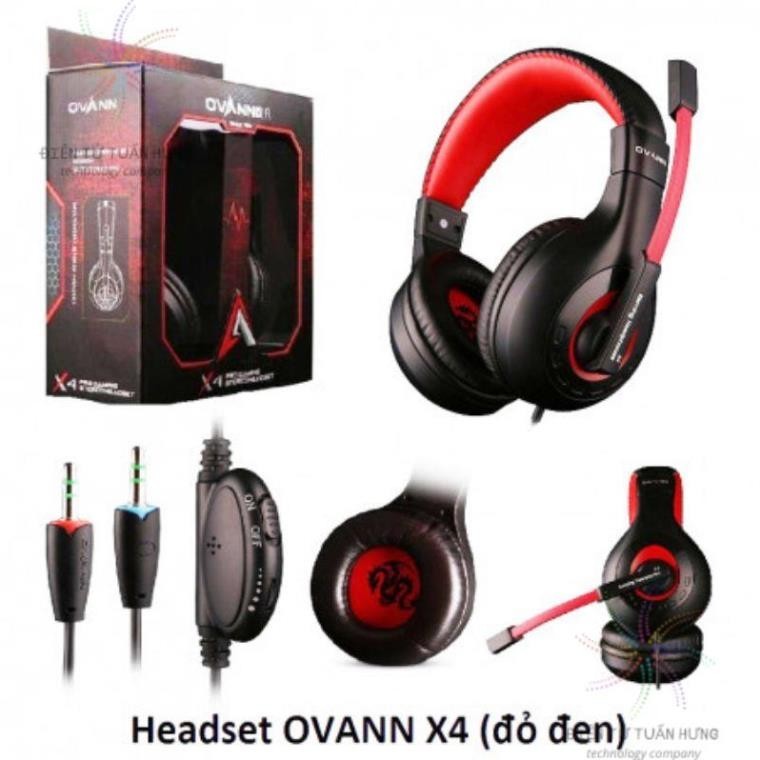 Tay Nghe Headphone máy tính kèm micro Ovan x4 ( 2 cổng 3.5 ). Bảo hành ...
