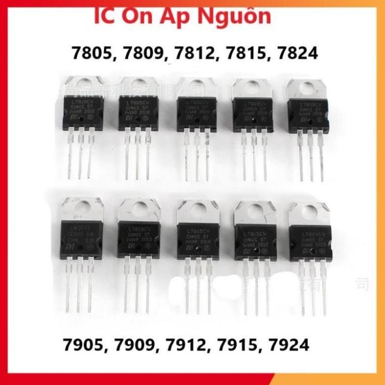 Tổng Hợp Các Loại IC Ổn Áp Nguồn 7805, 7809, 7812 7815 7824 7905 7909 7912 7915 7924, tản nhiệt ...