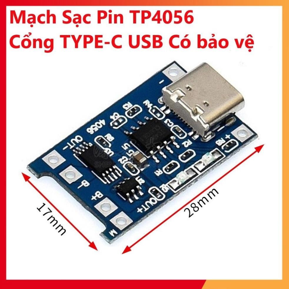 Mạch Sạc Pin TP4056 Cổng TYPE-C USB Có bảo vệ | Shopee Việt Nam