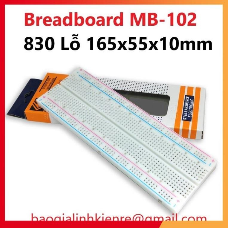 Breadboard MB-102 830 Lỗ 165x55x10mm (Board test, cắm linh kiện, bo ...