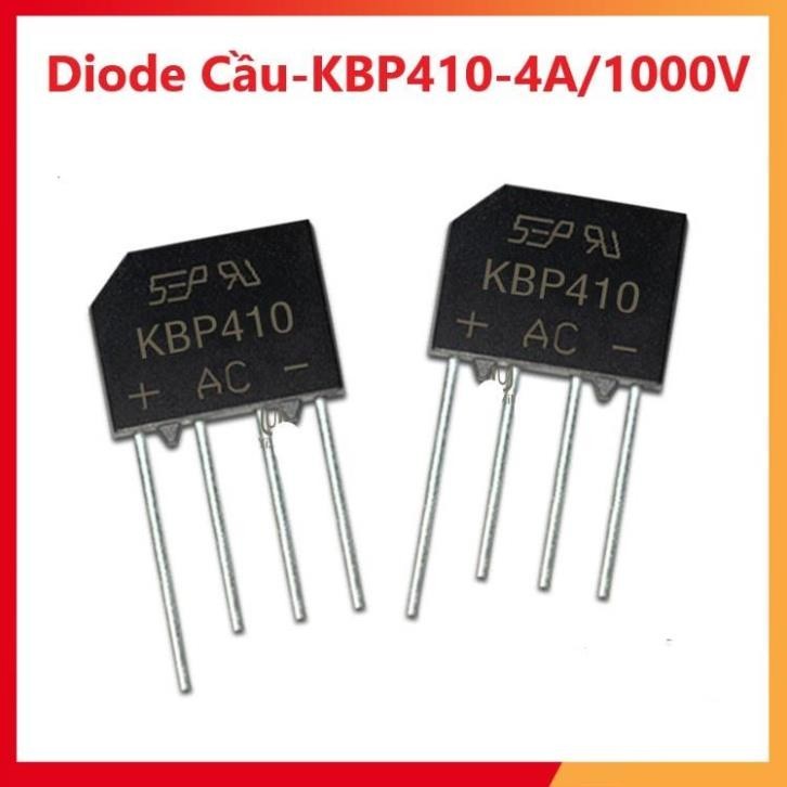 10 con Diode Cầu Chỉnh Lưu 1A, 2A, 3A, 4A, 8A, 10A 1000V Dip 4 Chân cắm, DB107, 2W10, KBP210 ...