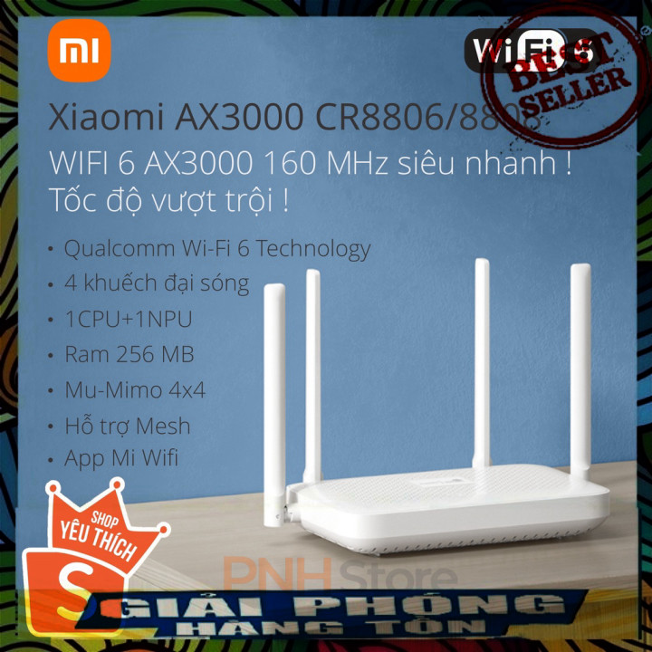 Bộ phát Router Wifi XM AX3000 CR8808 - Hiệu Năng Cao, Giá Tốt Chuẩn WIFI 6 Hỗ trợ Mesh , Cộng ...