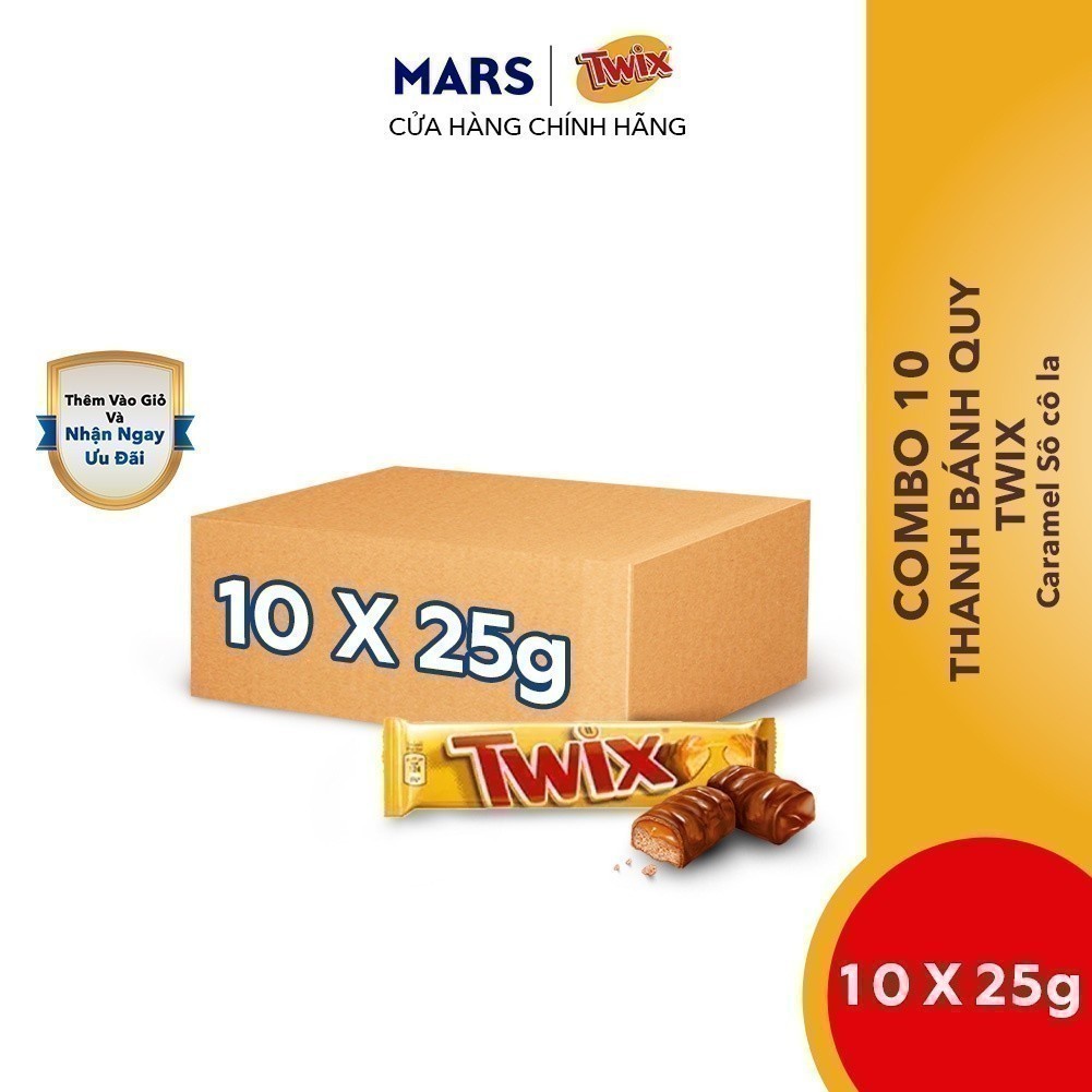 Combo 10 Thanh bánh quy Twix Caramen Sô cô la Sữa 25g | Shopee Việt Nam