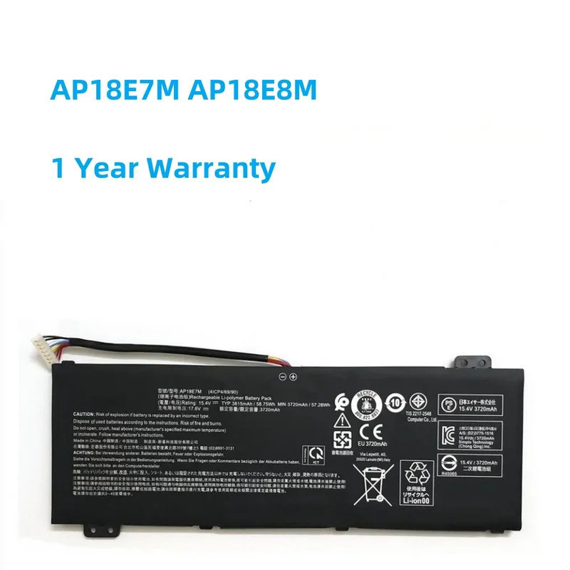 Pin máy tính xách tay ap18e8m cho Acer Nitro 5 AN515-54 AN515-55 AN517 ...