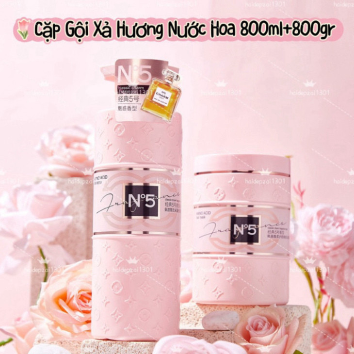 Cặp Gội Xả Màu Hồng GuerBeis 800ml+800gr Hương Nước Hoa Giúp Tóc Chắc ...