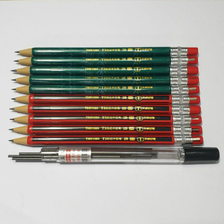 Bút chì bấm, viết chì ngòi ruột to TM01060 (ngòi 2.0 mm) (1 cây ...