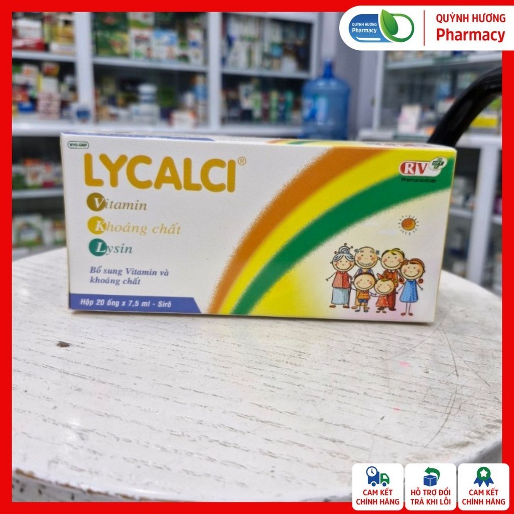 ( Chính hãng ) Siro bổ LYCALCI hộp 20 ống giúp bổ sung vitamin và ...