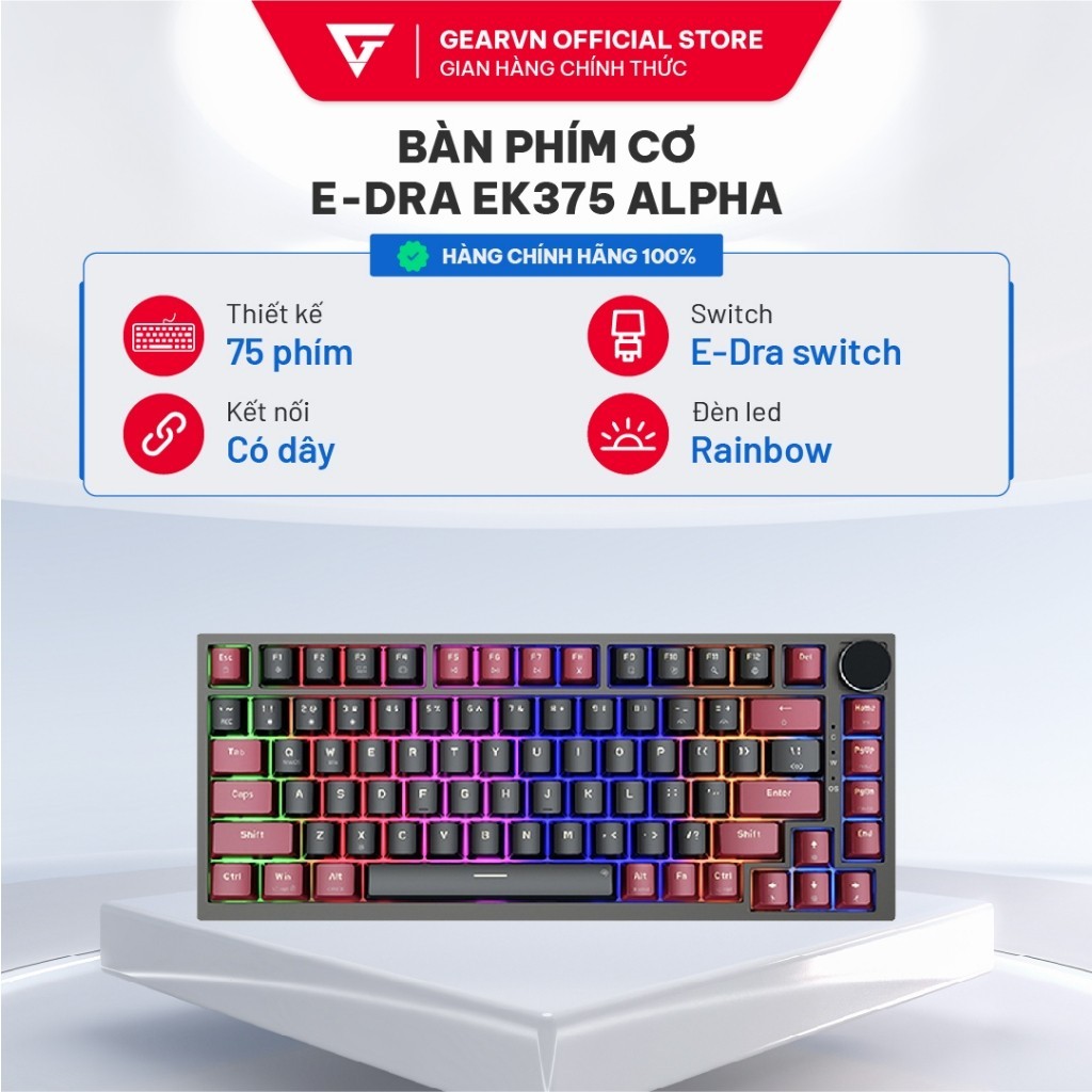 Bàn phím cơ E-Dra EK375 Alpha Red Switch | Shopee Việt Nam