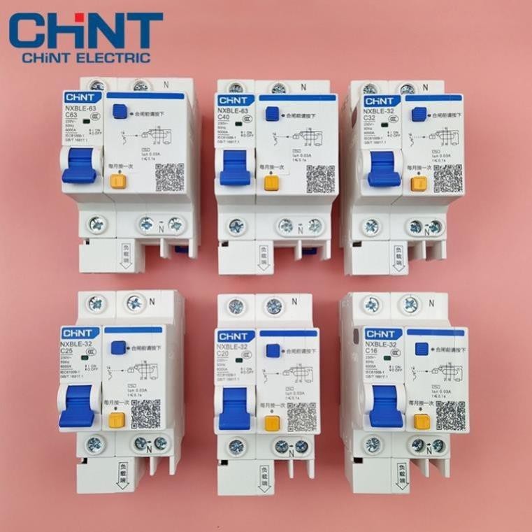 CHINT ELCB cầu dao chống rò điện CB NXBLE-32 NXBLE-63 1P+N 16A 20A 25A ...