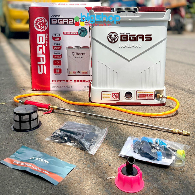Bình phun thuốc sâu có chức năng đảo thuốc, 2 bơm BGAS BGA20C2, 20L, có áp suất: 110psi | Shopee ...