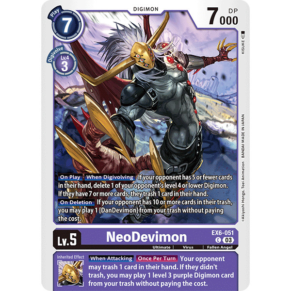 Thẻ bài Digimon EX6-051 - NeoDevimon - Digimon - Common | Shopee Việt Nam