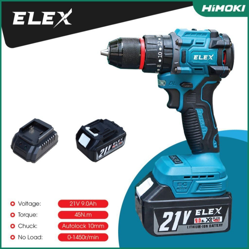 [Chính hãng] Máy Khoan Pin ELEX 21V Không Chổi Than - Khoan pin 3 chức năng Đầu Kẹp Autolock ...