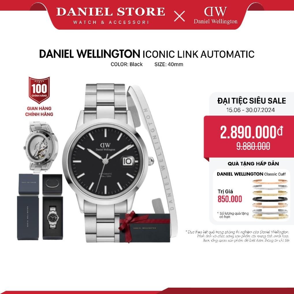 Đồng hồ Nam Daniel Wellington Iconic Link Automatic Silver Black - Daniel Store | Shopee Việt Nam