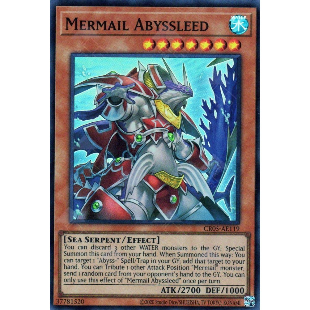 [ Bài Yugioh Chính Hãng ] CR05-AE119 Mermail Abyssleed - Super Rare ...