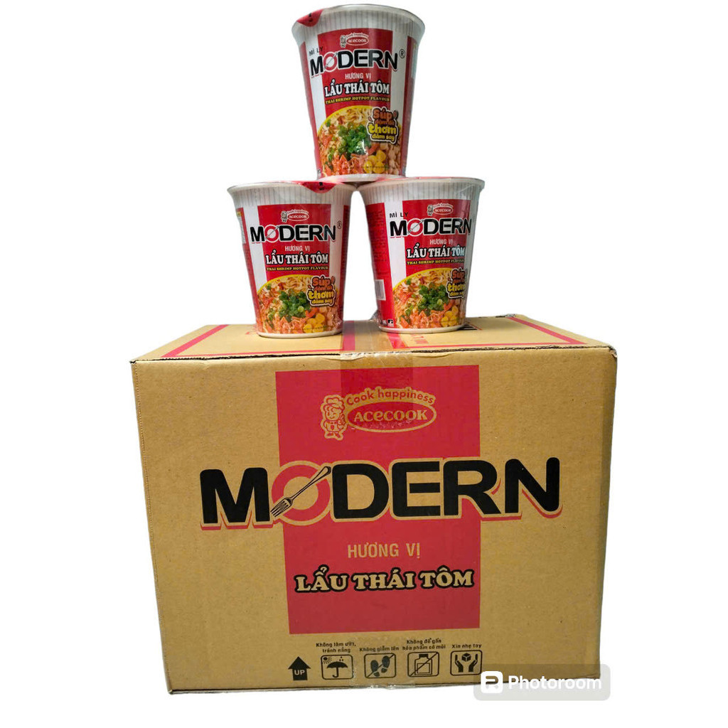 Thùng 12 ly/ 24 ly mì Modern hương vị Lẩu thái tôm, Xtreme hương vị bò ...