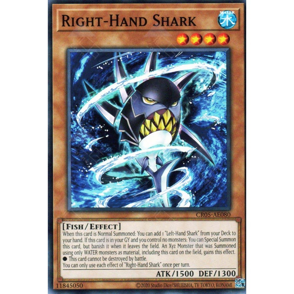 [ Bài Yugioh Chính Hãng ] CR05-AE080 Right-Hand Shark - Common | Shopee ...