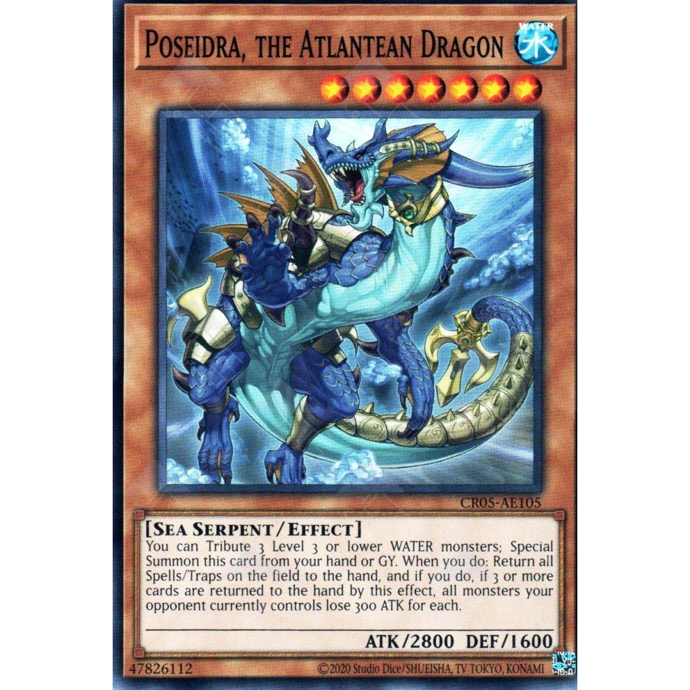 [ Bài Yugioh Chính Hãng ] CR05-AE105 Poseidra, the Atlantean Dragon ...