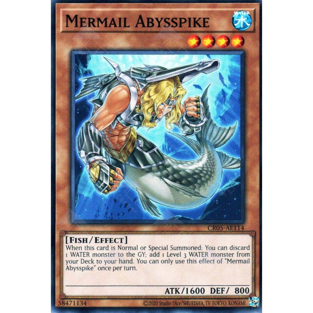 [ Bài Yugioh Chính Hãng ] CR05-AE114 Mermail Abysspike - Common ...