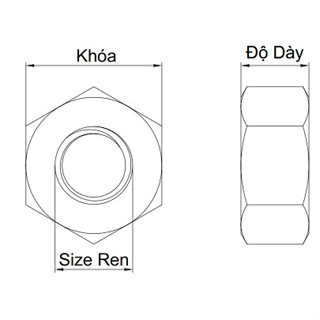 Đai ốc, tán dẹp, tán ecu INOX 304 M14 M16 M18 M20 M22 M24 REN THƯỜNG | Shopee Việt Nam