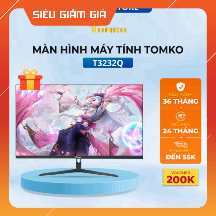 Màn hình máy tính 32 inch 2K Tomko T3232Q Tần số quét 75HZ Tấm nền IPS ...