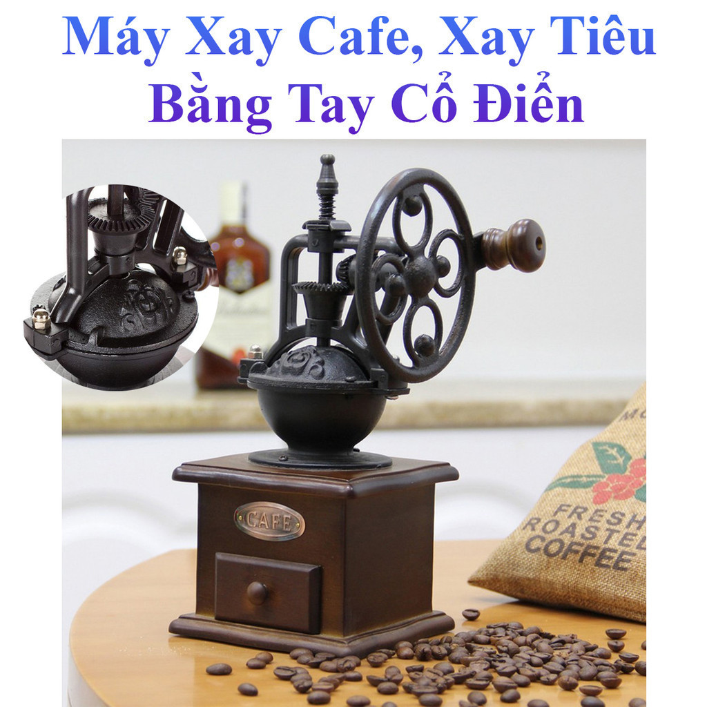Máy Xay Cafe, Xay Tiêu Bằng Tay Grinder Phong Cách Cổ Điển | Shopee ...