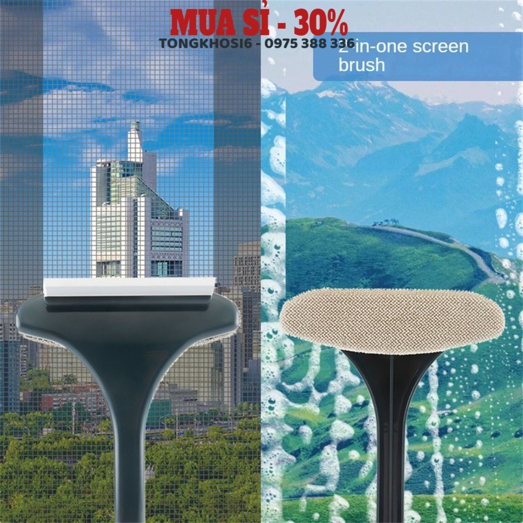 Cây Lau Kính Cầm Tay, Đồ Chùi Kiếng Mini 2 Mặt, Cây Lau Gạt Nước Lau ...