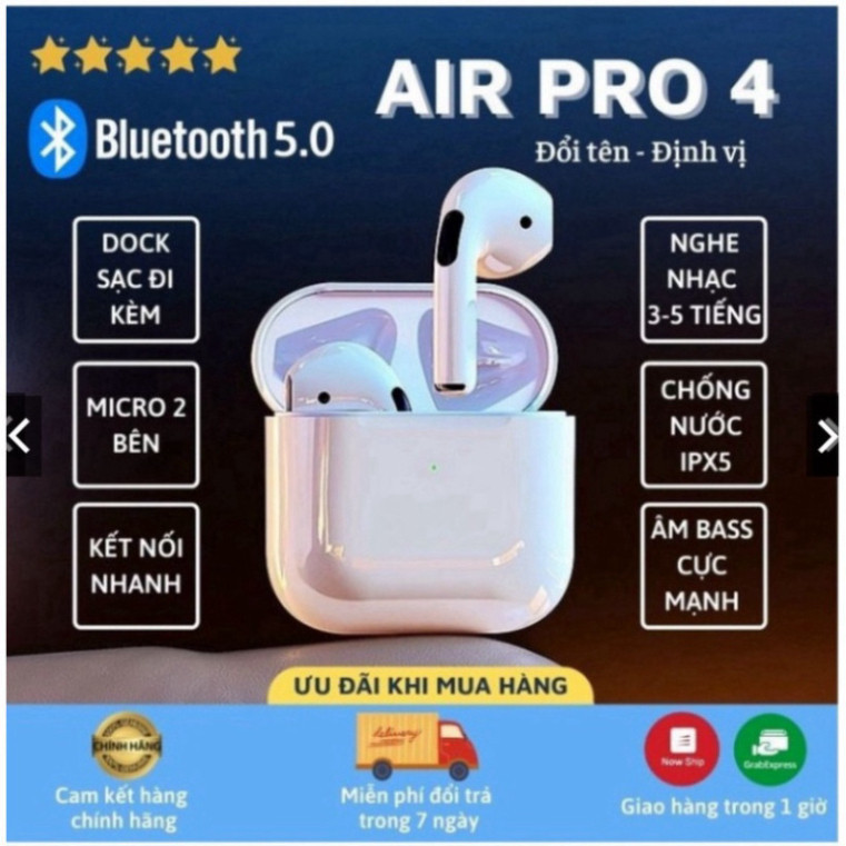 Tai Nghe Bluetooth 5.0 Không Dây Mini Pro4 Tws Tiện Dụng Dành Cho Điện ...