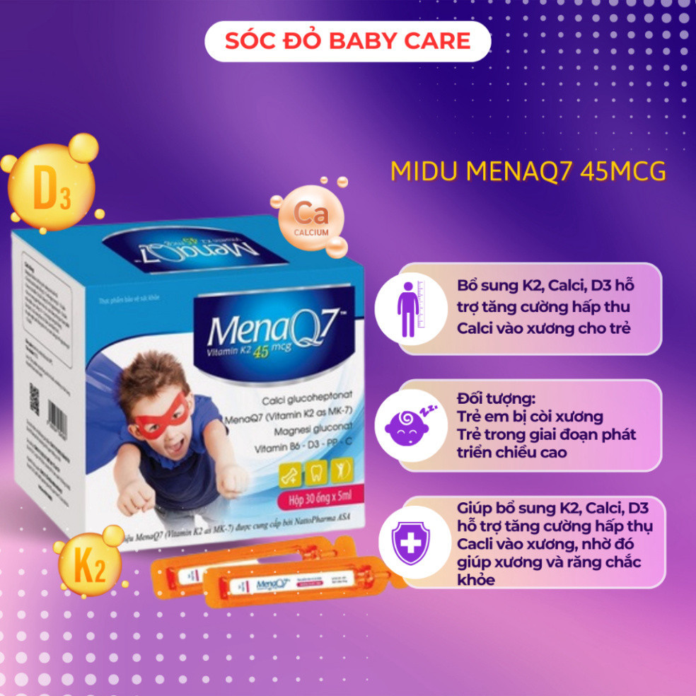 Vitamin K2D3 hỗ trợ tăng cường hấp thu Calci vào xương cho trẻ sơ sinh ...
