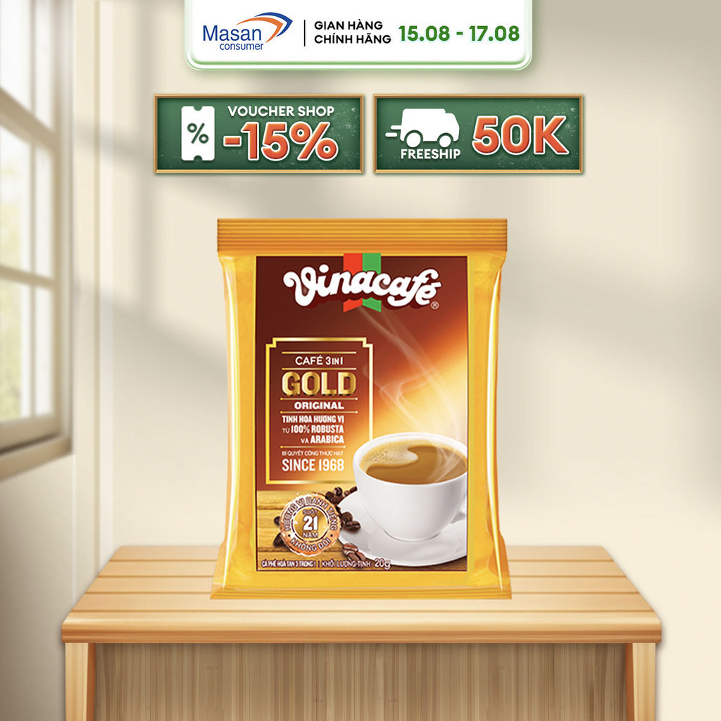 Cà Phê Vinacafé 3In1 Gold Original - Túi 24 Gói x 20g | Shopee Việt Nam